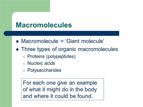 Macromolecules Examples