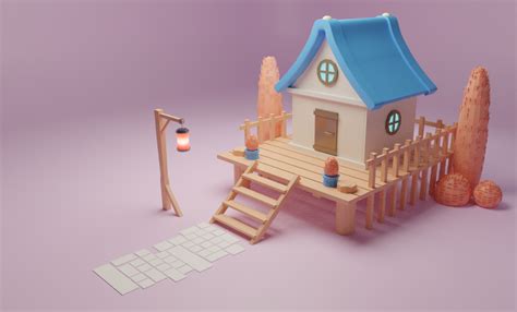 带篱笆的房子 Blender布的