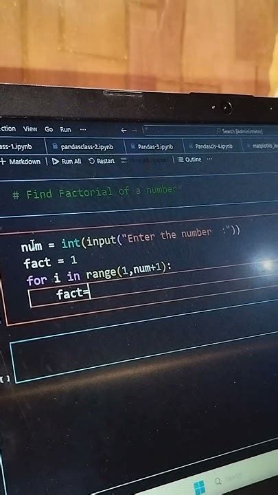 Factorial Of A Number 👍 Pythonprogramming Ignuowallah Youtubeshorts Ytshorts Trending Youtube