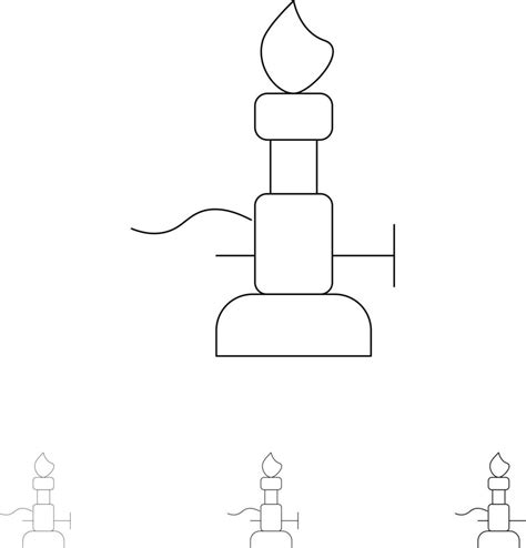 Fire Lab Light Science Torch Bold And Thin Black Line Icon Set 15175767 Vector Art At Vecteezy