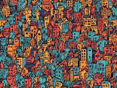Premium Photo Seamless City Pattern With Doodle Art Style Colorful