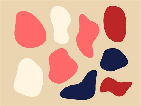 Psd Retro Colorful Abstract Shapes Blob Fluid Hand Drawn Organic Shapes Seamless Premium Ai