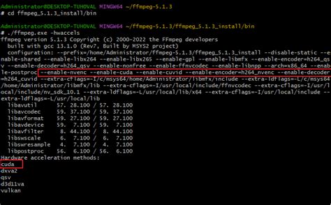 Ffmpeg在 Windows 环境编译（64位）支持h264，h265，和intel Qsv，nvidia Cuda，amd Amf 硬件