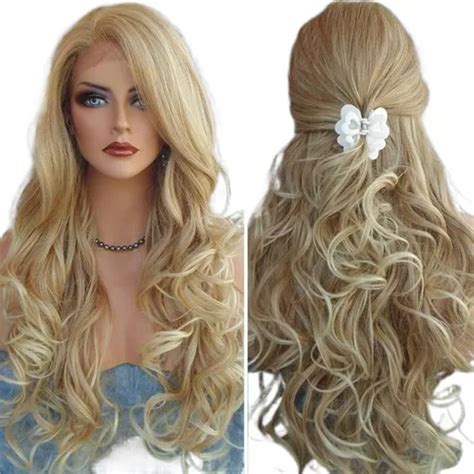 Shaoke Peruca Feminina Loira Longa Encaracolada Parcelamento Sem Juros