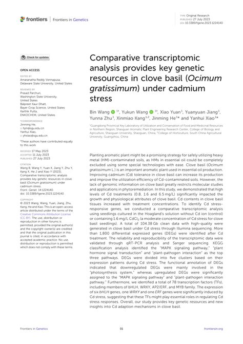 Pdf Comparative Transcriptomic Analysis Provides Key Genetic