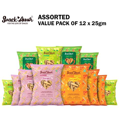 Snackamor Assorted Value Pack Of 12 Snack Amor