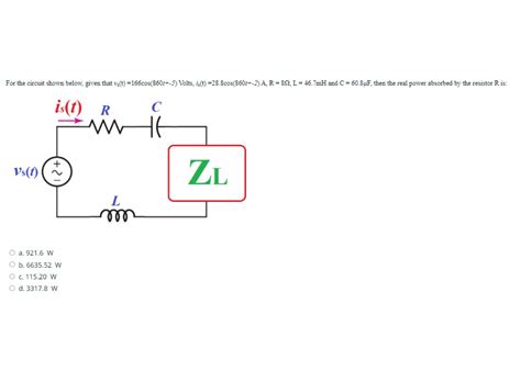 Solved For The Circuit Shown Below Given That