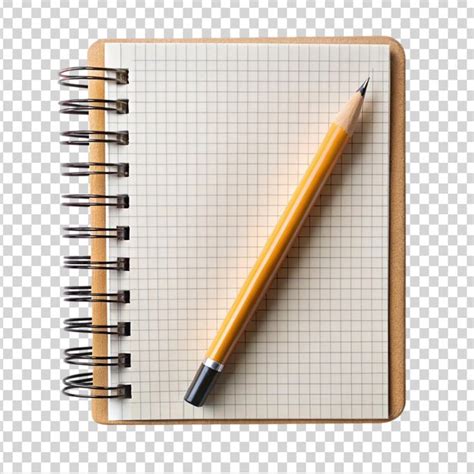 A Notebook With A Yellow Pencil And A Green Pencil On Transparent Background Premium AI