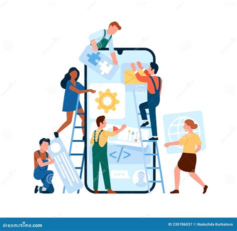 Programmers At Work Concept With Characters Modern Vector Illustration In Flat Style For