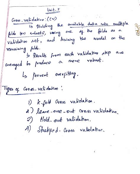 Cross Validation Handnotes Cross Validation CV Dividing The Available Data Into Multiple