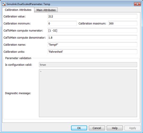 Specify Name Value Units And Other Properties Of Simulink Dual Scaled Parameter Matlab