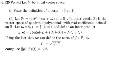 solved 4 [20 points let v be a real vector space i