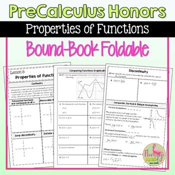 Properties Of Functions Foldable PreCalculus Unit 1 TPT