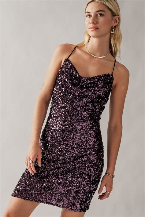 CRISS CROSS OPEN BACK SEQUIN BODYCON MINI DRESS