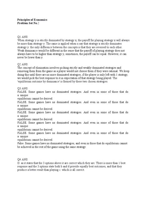 Principles Of Economics Ps2 Answers Pdf Gaming Mathematical Economics