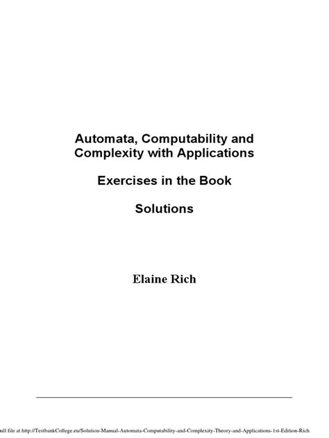 Solution Manual Automata Computability Pdf Pdf String Computer