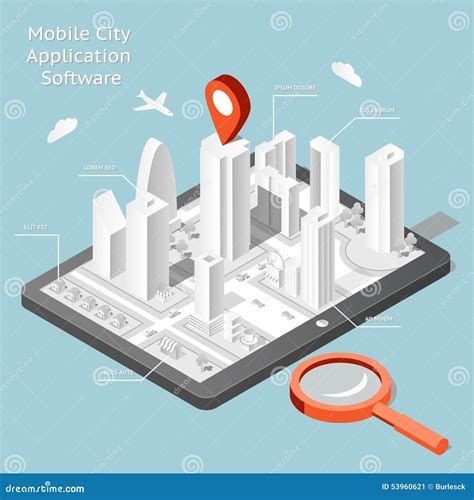 City Map Navigation Infographic Modern Vector Interface Of Street Map