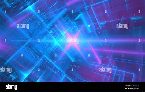 vivid blue and pink glowing lines intersect and create geometric shapes