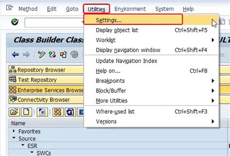 Abap Debugging Setting Utilities Setting Menu Sap Abap Sap
