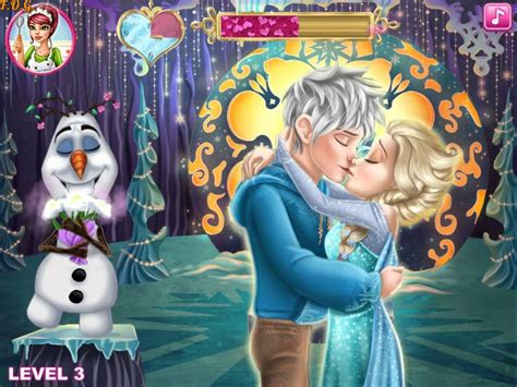 Frozen Elsa Kissing Jack Frost Холодное сердце Эльза и Джек Фрост целуются прохождение игры