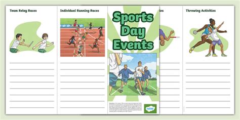 Sports Day Events Leaflet Template Lehrer Gemacht Twinkl