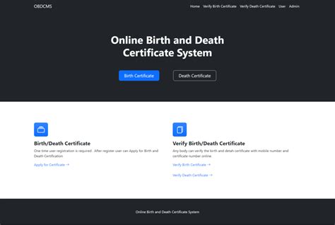 Online Birth And Death Certificate System Using Php And Mysql