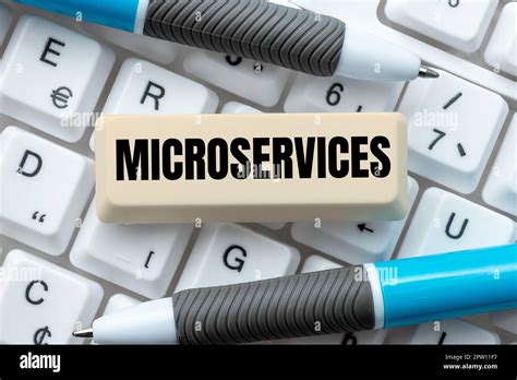 Hand Writing Sign Microservices Conceptual Photo Software Development Technique Building Single