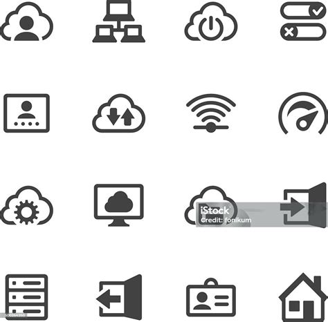 클라우드 컴퓨팅 및 네트워크 인터넷에 대한 스톡 벡터 아트 및 기타 이미지 인터넷 아이콘 문 Istock