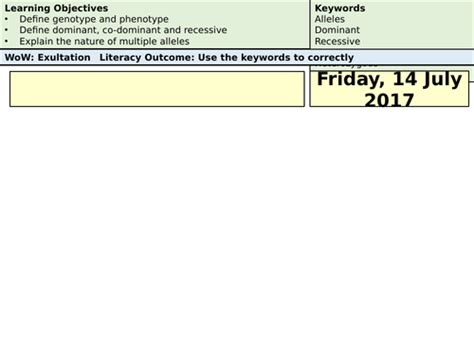 Aqa A Level Biology Inheritance Lecture Notes Teaching Resources
