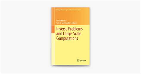 ‎inverse Problems And Large Scale Computations Sur Apple Books
