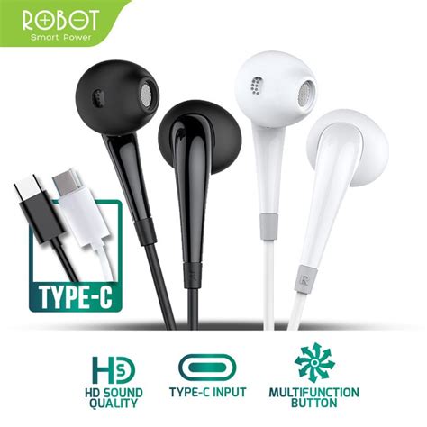 Jual Robot Headset Re701c Usb Type C Wired Earphone Powerful Bass High Sound Type C Garansi