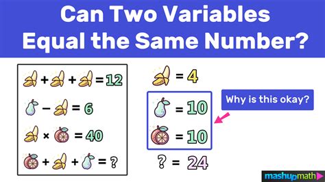 can different variables have the same value — mashup math