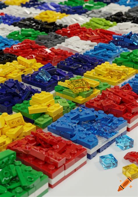A Top Down View Of A Colorful Pile Of Assorted Lego Bricks Forming A