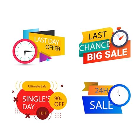 Premium Vector Sale Countdown Badges Big Deal Limited Sale Announcement Promo Stickers Last
