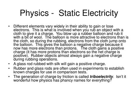 PPT Physics Static Electricity PowerPoint Presentation Free Download ID