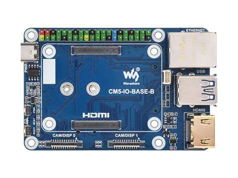 树莓派 Compute Module 5 微雪基础扩展板 迷你扩展板 B 型 计算模块核心板底板 板载 Eeprom 和加密芯片