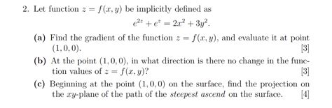 solved 2 let function z f x y be implicitly defined as