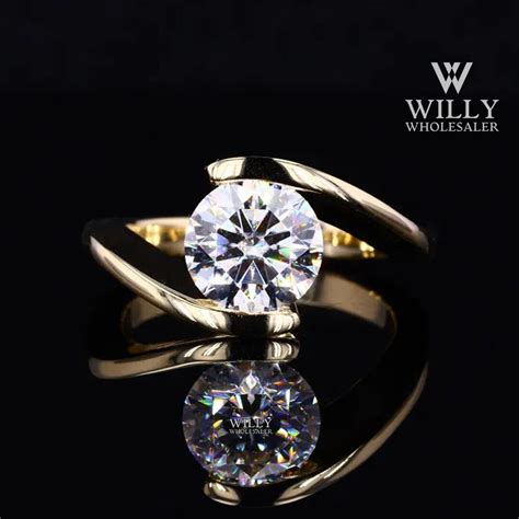 Bypass Set Engagement Ring Tension Set Designer Simply Solitaire