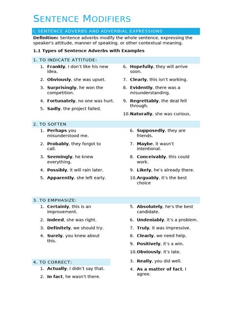 Sentence Modifiers Pdf Adverb Clause Sentence Modifiers Pdf Adverb Clause