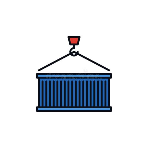 Blue Shipping Container Vector Delivery Concept Modern Icon Or Sign