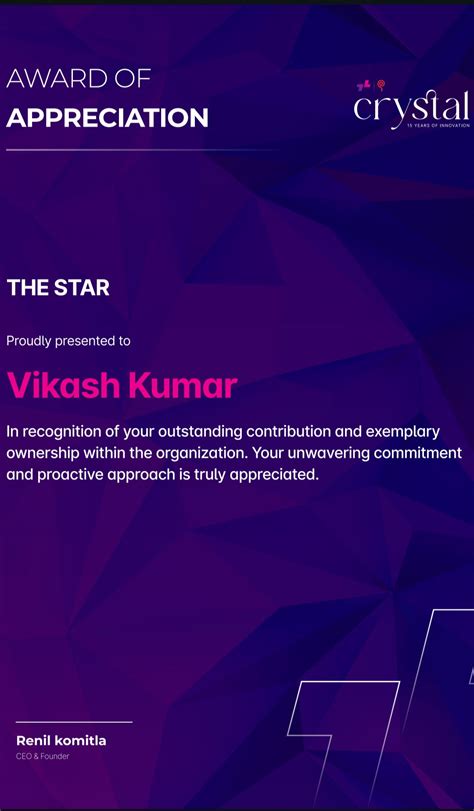Vikash Kumar Kenguva On Linkedin Star Crystal Terralogic 14 Comments