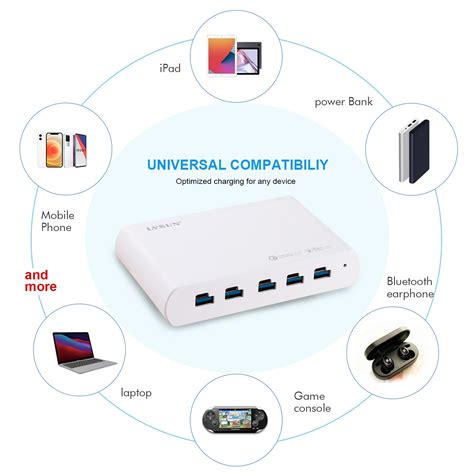 110 Wattos 5 Portos Vegyes Usb A és Usb C Pd 3 0 és Qc 3 0 Ultragyors