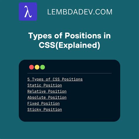 Types Of Positions In Cssexplained