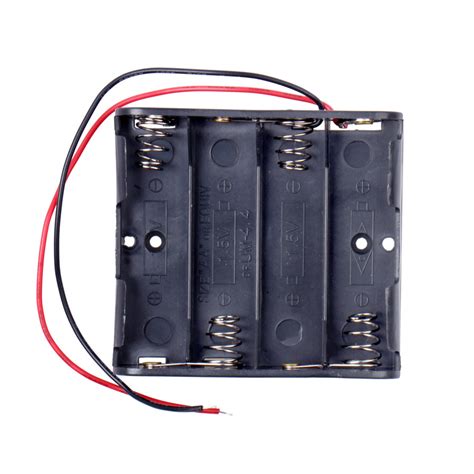 4 X AA Battery Case Holder With Leads For Arduino Black