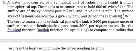 Solved Use Matlab Results In The Least Cost Compute The