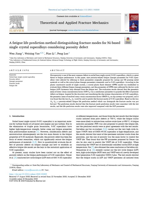 A Fatigue Life Prediction Method Distinguishing Fracture Modes For Ni Based Single Crystal
