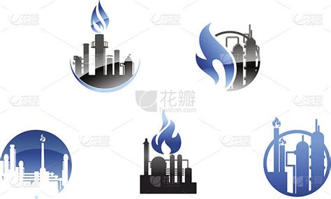 炼油厂工厂的图标和符号