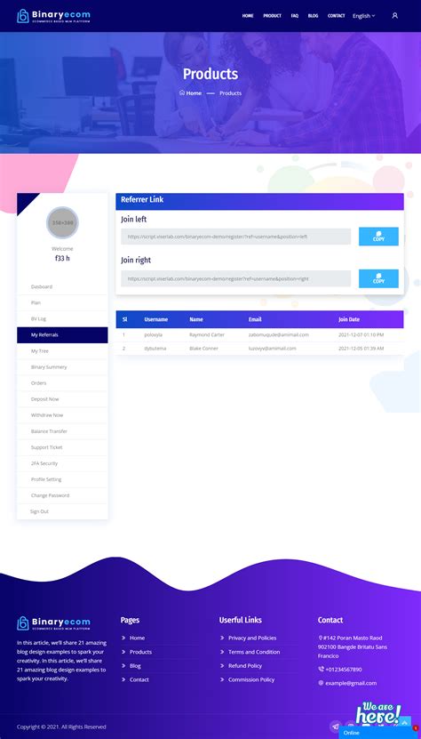 binaryecom ecommerce based mlm platform by viserlab codecanyon
