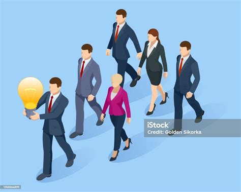 아이소메트릭은 창의적인 비즈니스 아이디어 개념을 개발합니다 금융 경제 은행 성공 개인 보안 브레인스토밍 토론 아이디어 브레인스토밍을 전달하는 캐릭터 손에 대한 스톡 벡터