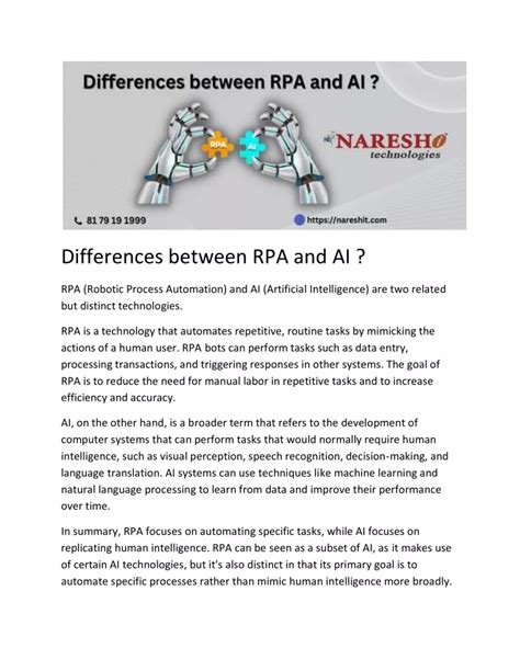 PPT Differences Between RPA And AI 1 PowerPoint Presentation Free Download ID 12045859